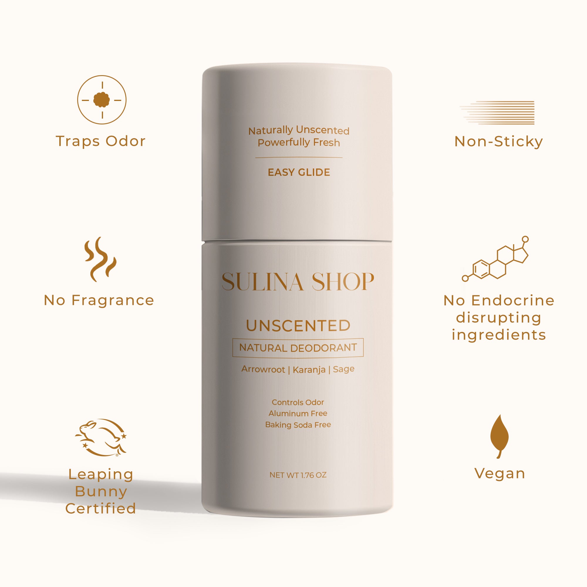 Unscented Natural Deodorant | Aluminium Free | Sulina Shop